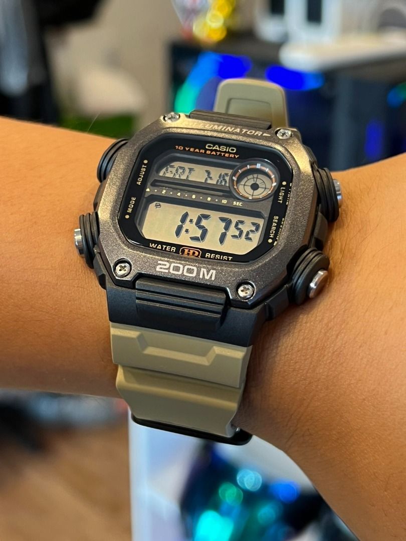 ORIGINAL CASIO Digital Black Dial Beige Strap Men's Watch DW-291HX-5AV, Men's Fashion, Watches ...