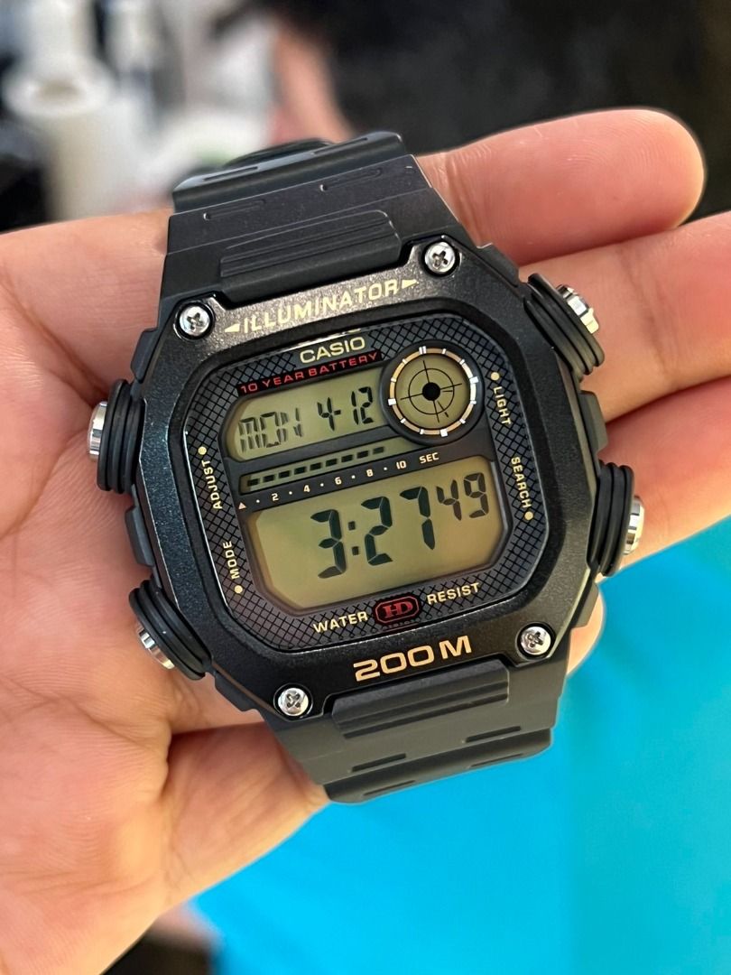 ORIGINAL CASIO Digital Illuminator Black Resin Band Men's Watch DW-291H-9AV, Men's Fashion ...