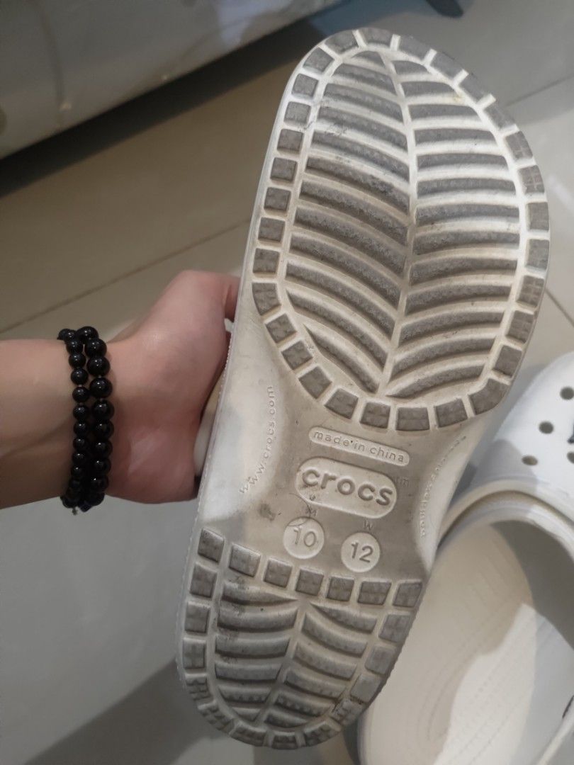 Original White Crocs M10/W12, Men's Fashion, Footwear, Slippers ...
