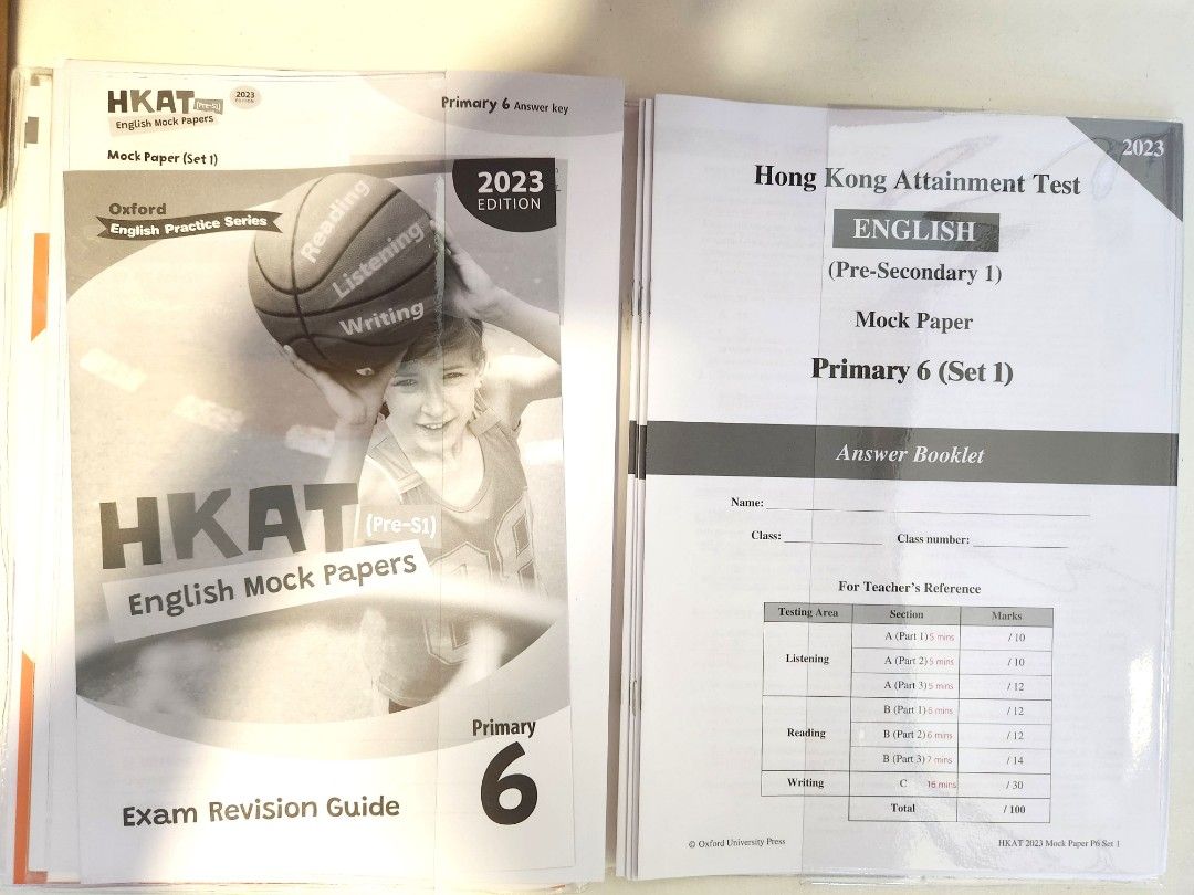 Oxford HKAT Pre-S1 English Mock Paper 2023 (Book 5-6), 興趣及遊戲, 書本 & 文具 ...