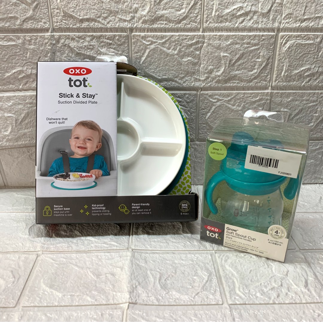 Oxo Tot Suction Plate, Soft Spout Cup, Babies & Kids, Nursing & Feeding ...