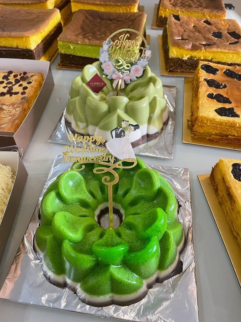 Pandan Chocolate Agar Agar Cake / Large 24 inch / Pudding / Lapis ...