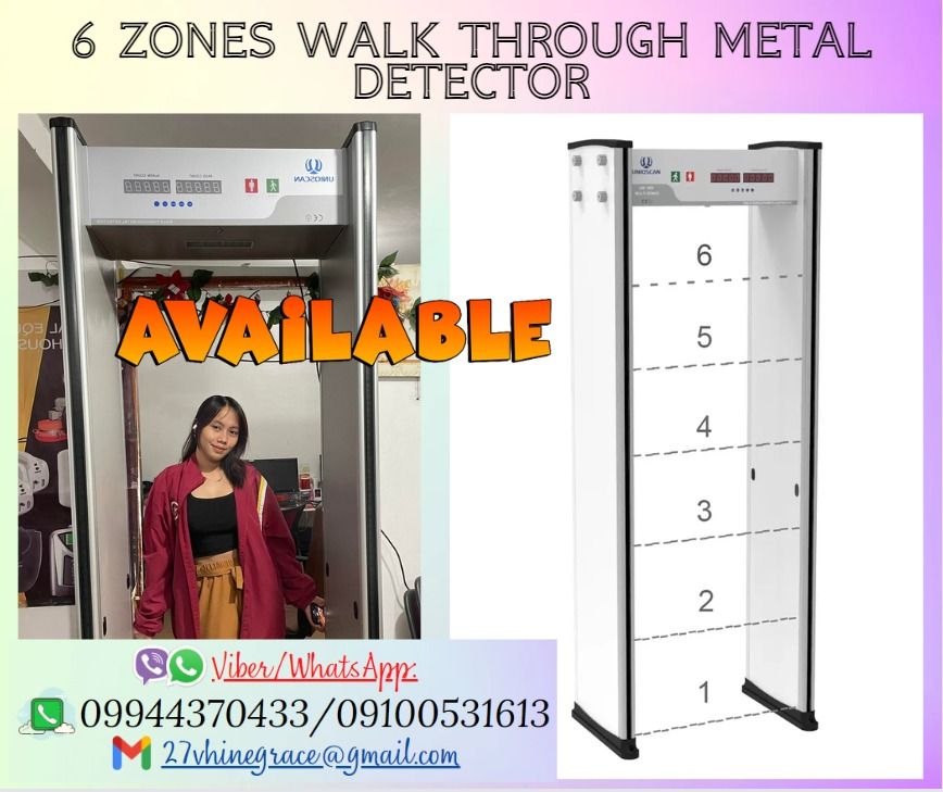 Pinpoint Detection 6 Zones Walk Through Metal Detector, Furniture & Home Living, Security ...