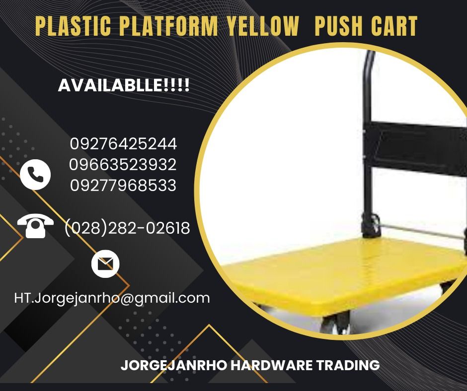 PLASTIC PLATFORM YELLOW PUSH CART, Commercial & Industrial ...