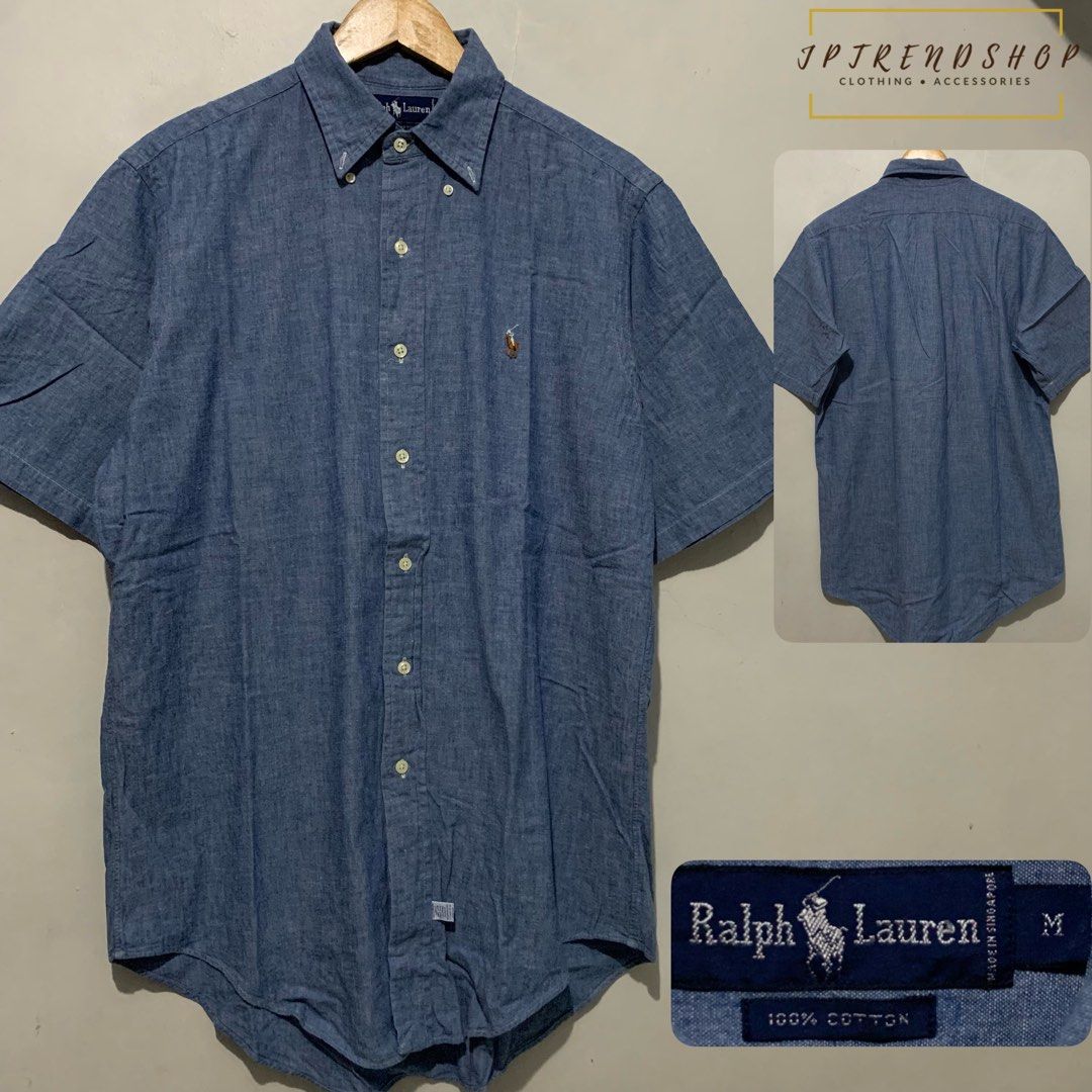 POLO RALPH LAUREN MENS BLUECORE FIT DENIM BUTTON DOWN SHIRT POLO, Men's ...