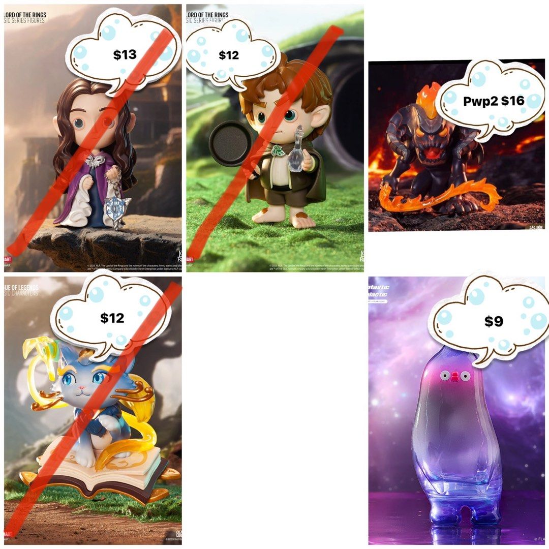 Popmart pop mart Lotr Lord of the rings LOL Flabjacks Balrog/Arwen ...
