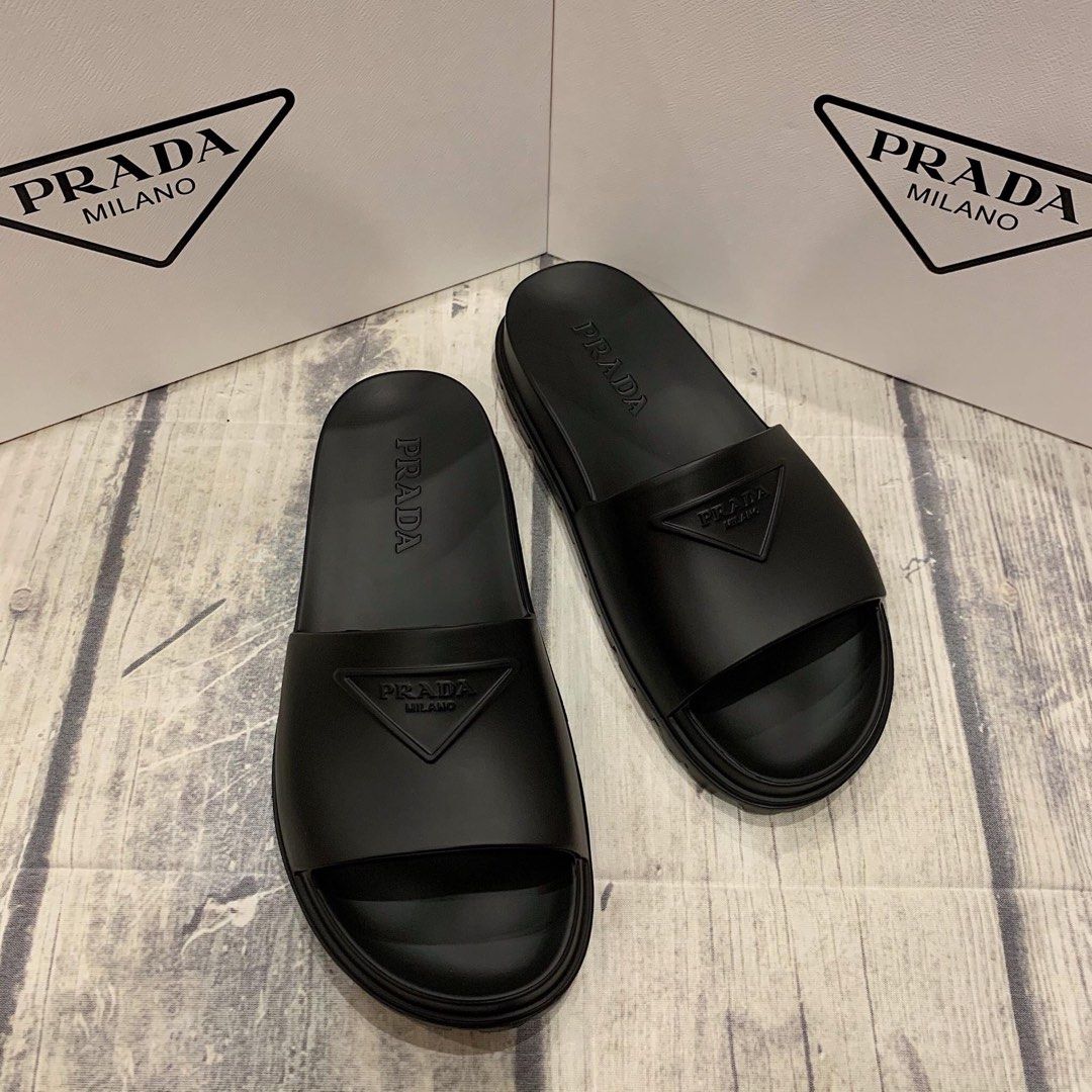 Prada Slides, Men's Fashion, Footwear, Flipflops and Slides on Carousell