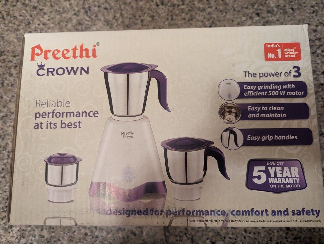 Preethi Crown Mixer Grinder, TV & Home Appliances, Kitchen Appliances ...