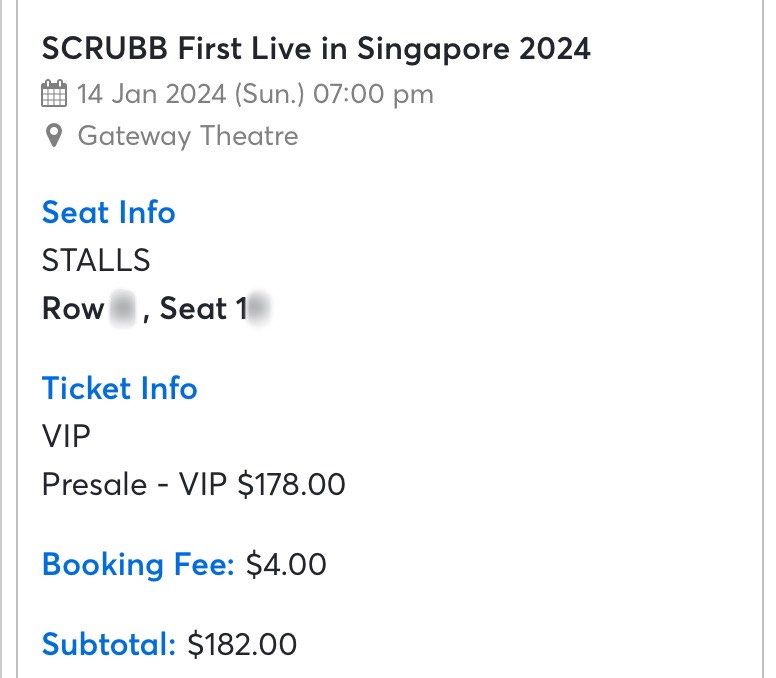 (Pre-Sale VIP) SCRUBB Live in Singapore, Tickets & Vouchers, Event Tickets on Carousell