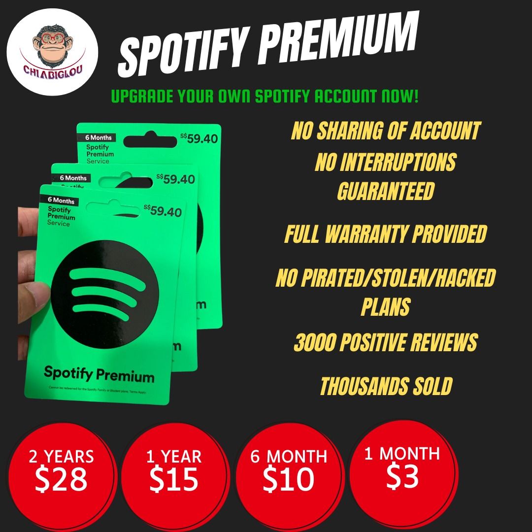 🔥Promotion🔥Spotify Premium Giftcard, Video Gaming, Gaming Accessories ...