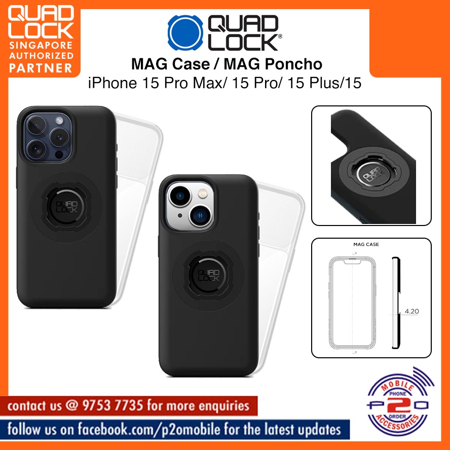 Quad Lock MAG Case / MAG Poncho for iPhone 15 Pro Max / iPhone 15 Pro ...