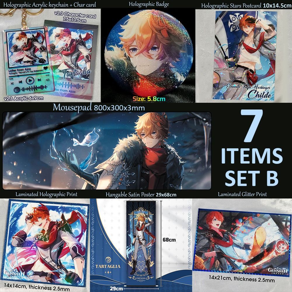 [READYSTOCKS] Genshin Impact Childe Merch Set Genshin Tartaglia Childe ...