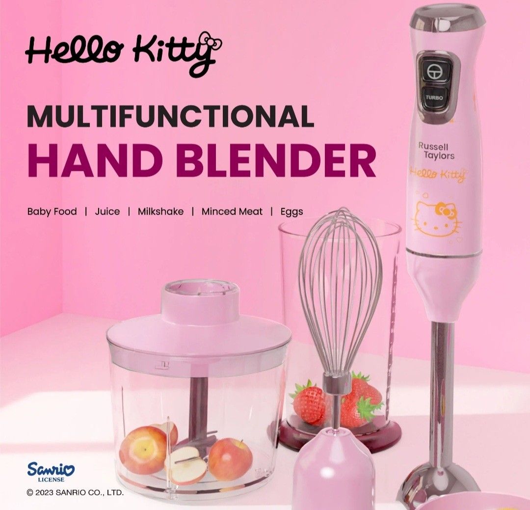 Russell Taylors Sanrio Hello Kitty Hand Blender Food Processor HB1HK ...