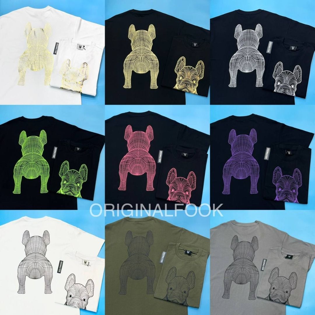 S M L XL | Authentic LifeWork Life Work Korea Bulldog Outline Mascot Logo Tee Grey, Men's ...