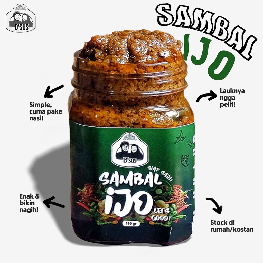 Sambal Ijo Sambal Bawang Sambal Cumi Sambal Udang Dsus Original 150g 20g Pedas Enak Gurih