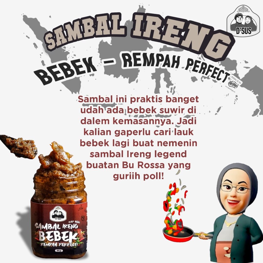 Sambal Ireng Bebek Rempah/ Ireng Pedas D'SUS Original 150g Pedas Enak ...