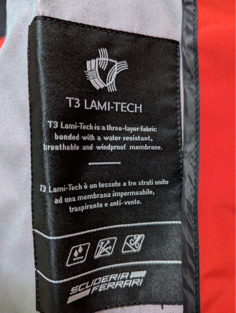 SCUDERIA FERRARI Red T3 Lami-Tech Jacket, Men's Fashion, Coats, Jackets ...