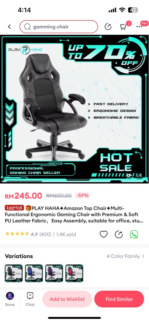 Second hand Gaming Chair, Furniture & Home Living, Furniture, Chairs on ...