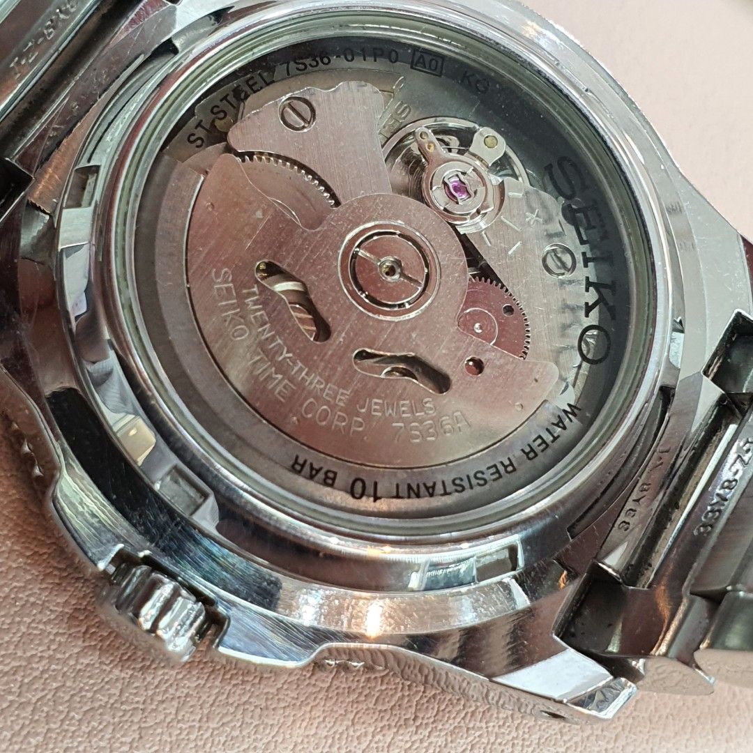 Seiko Day Date Blue Automatic Watch 7S36-01P0 38mm, Men's Fashion ...