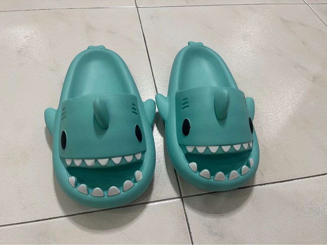 sharks slide, Men's Fashion, Footwear, Flipflops and Slides on Carousell