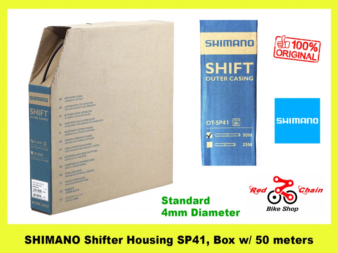 SHIMANO Shift Cable HOUSING SP41, Workshop Box with 50 meters, Sports ...