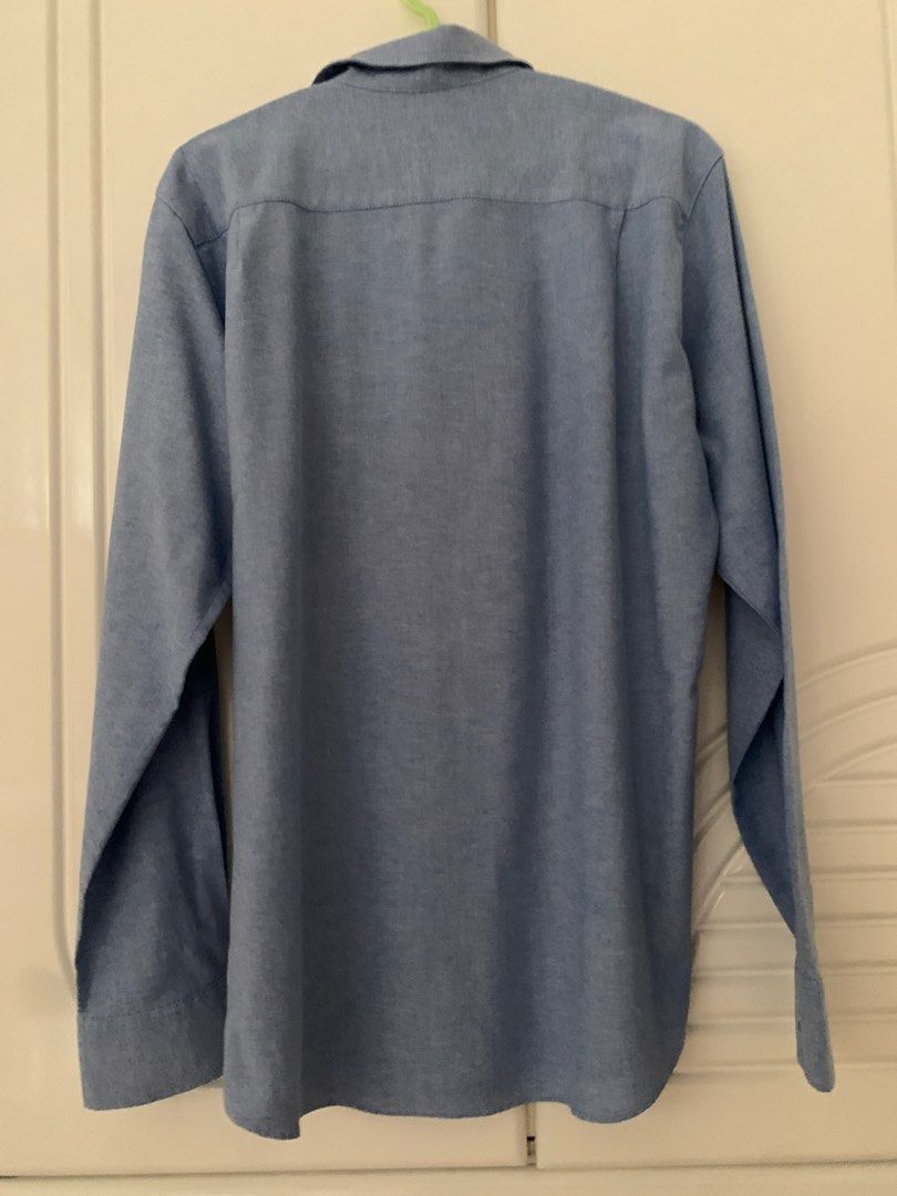 Shirtfolding Light Blue Collared Shirt, Men's Fashion, Tops & Sets ...