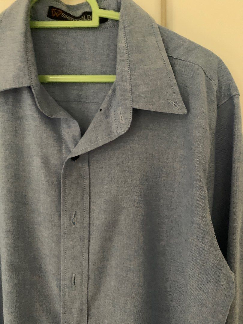 Shirtfolding Light Blue Collared Shirt, Men's Fashion, Tops & Sets ...