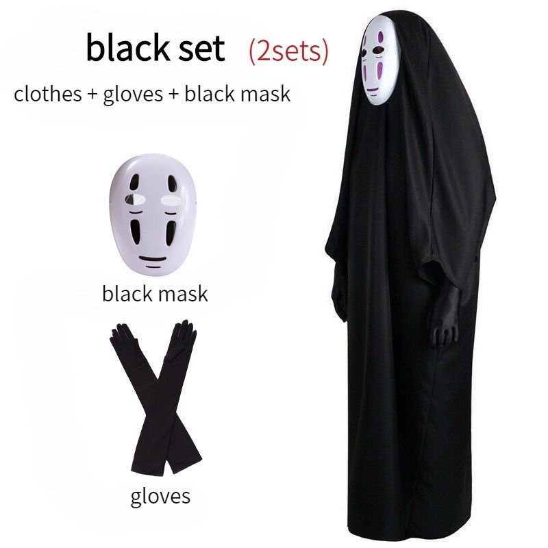 Spirited Away No Face Faceless Kaonashi Anime Party Hood Mask ...