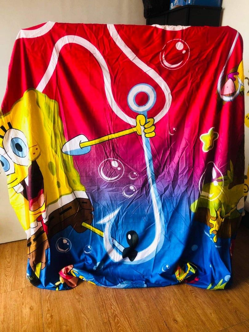 Sponge bob bedsheet only fits queen to king size full grter, Furniture ...