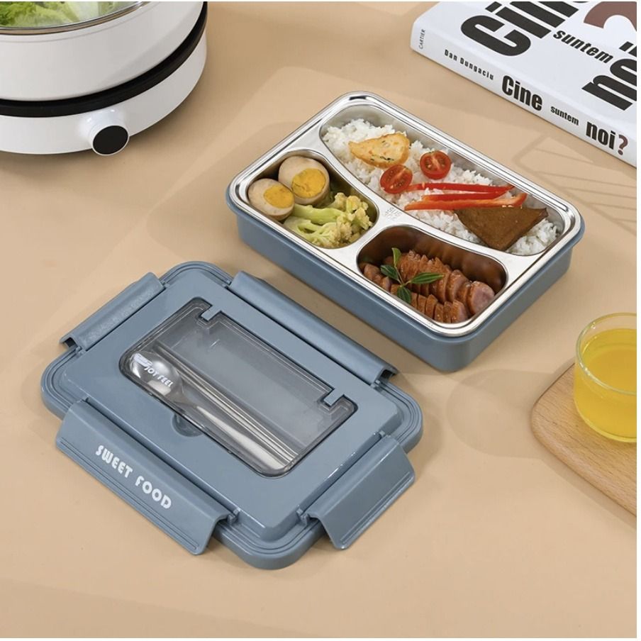 Stainless Steel 304 Leakproof Food Container Divided Lunch Box 650ml ...