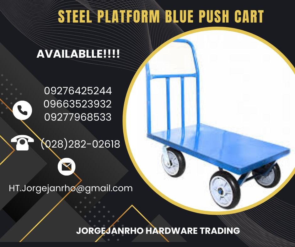 STEEL PLATFORM BLUE PUSH CART, Commercial & Industrial, Construction ...