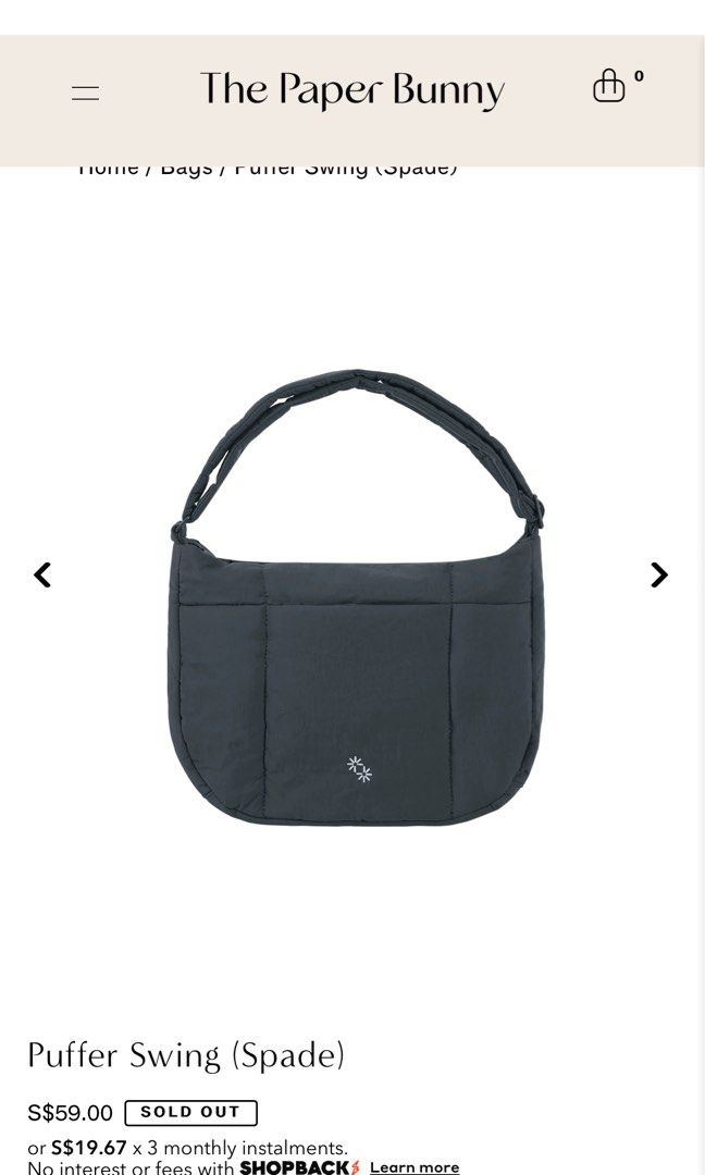 The Paper Bunny Puffer Swing Bag, Luxury, Bags & Wallets on Carousell