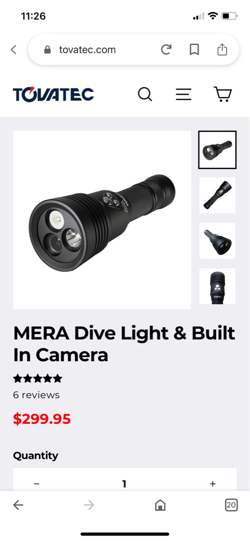 TOVATEC MERA Dive light & Built in Camera, Sports Equipment, Sports ...