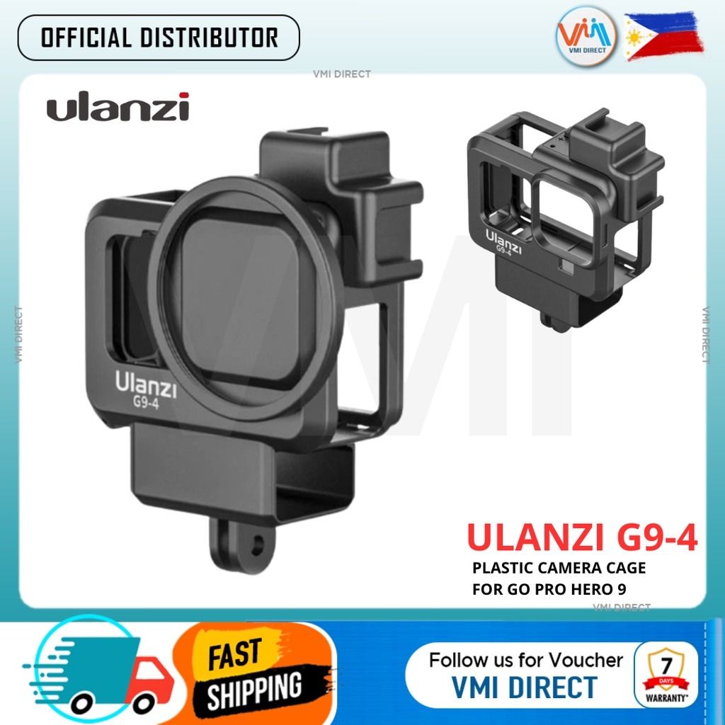 Ulanzi G9-4 Plastic Camera Cage For GoPro Hero 9 Accessories Black Housing Case Double Cold Shoe ...