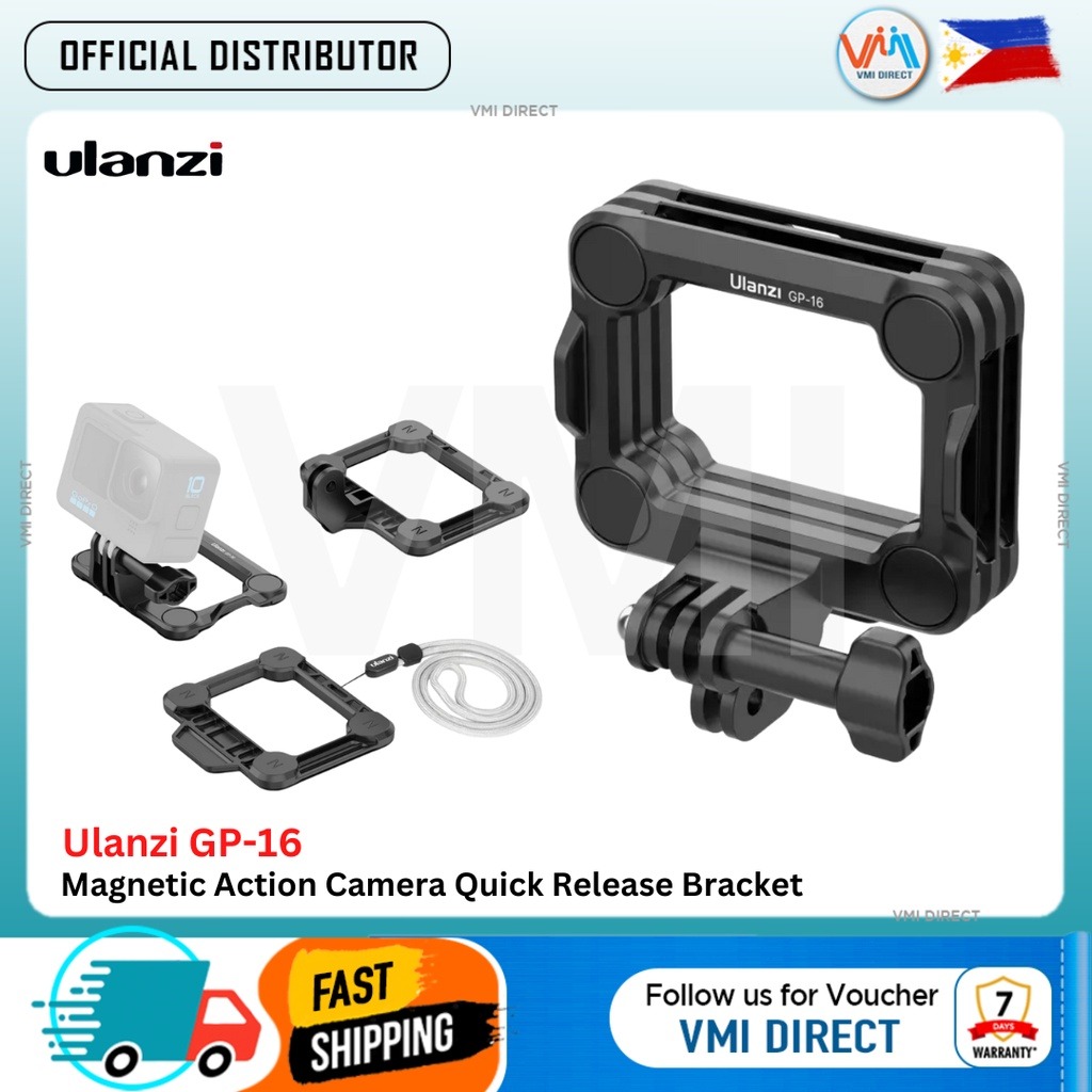 Ulanzi GP-16 3-in-1 Sports Camera Magnetic Quick Release Bracket Action Camera Mount for GoPro ...