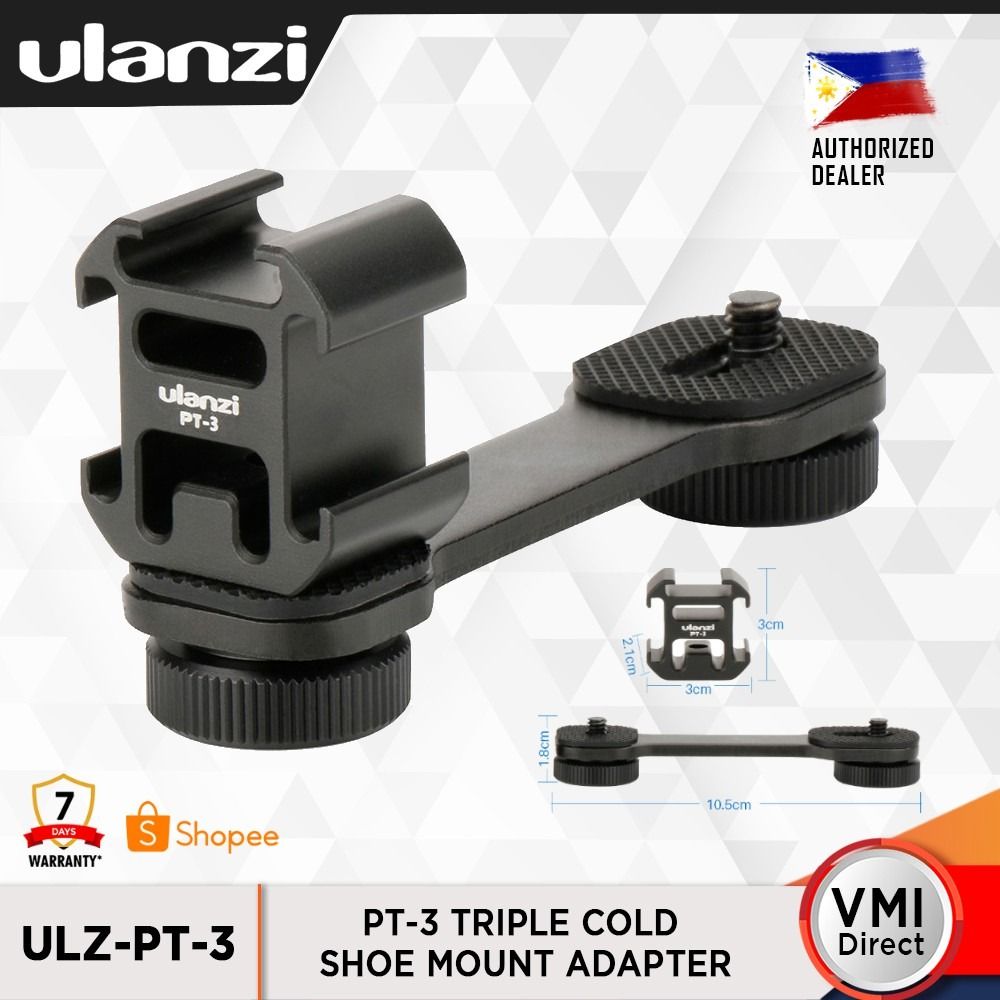 Ulanzi PT-3 Triple Cold Shoe Mount for Smartphone Gimbals Vlogging or ...