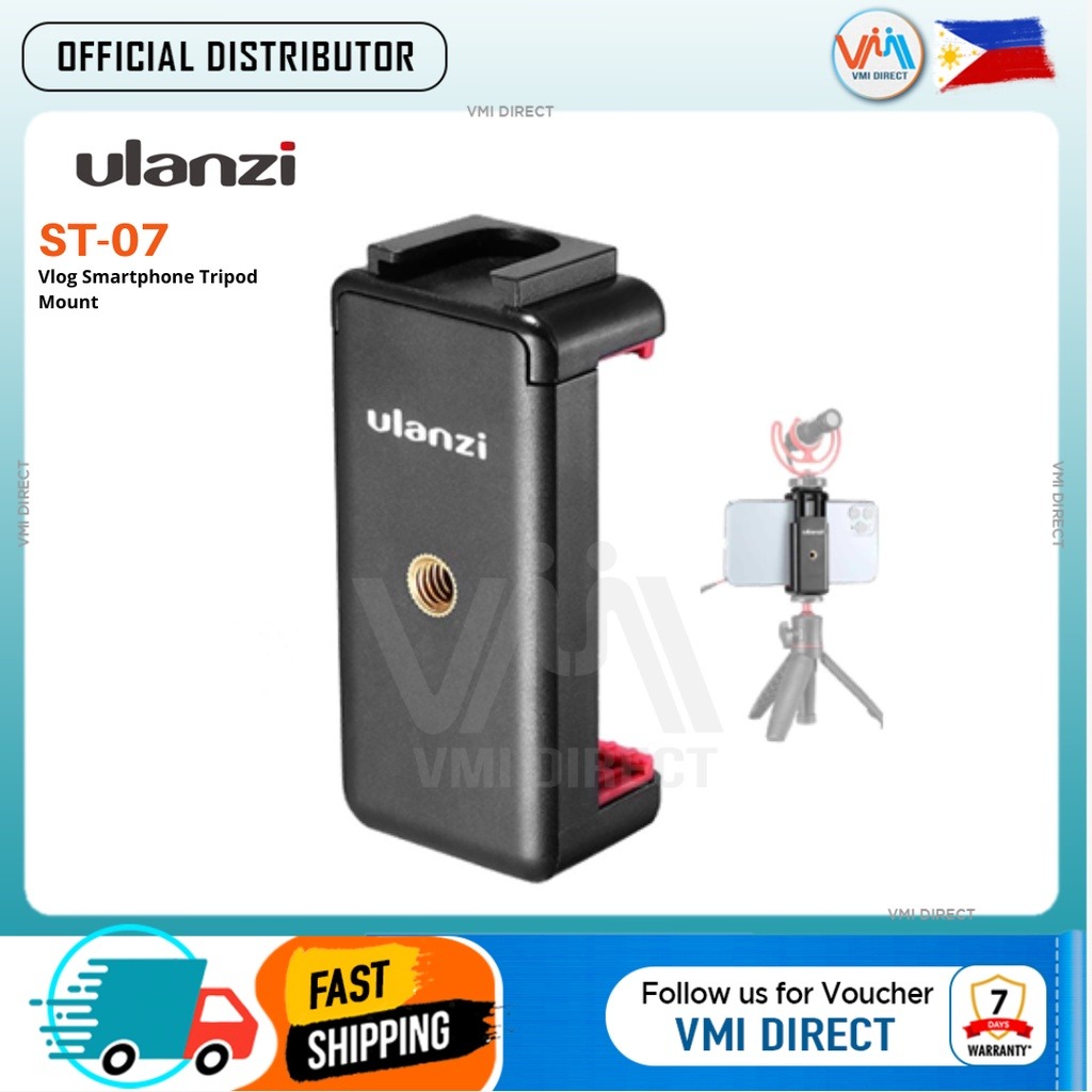 Ulanzi ST-07 Adjustable Phone Holder Vlog Phone Clip Vlog Smartphone Tripod Mount Live Tiktok ...