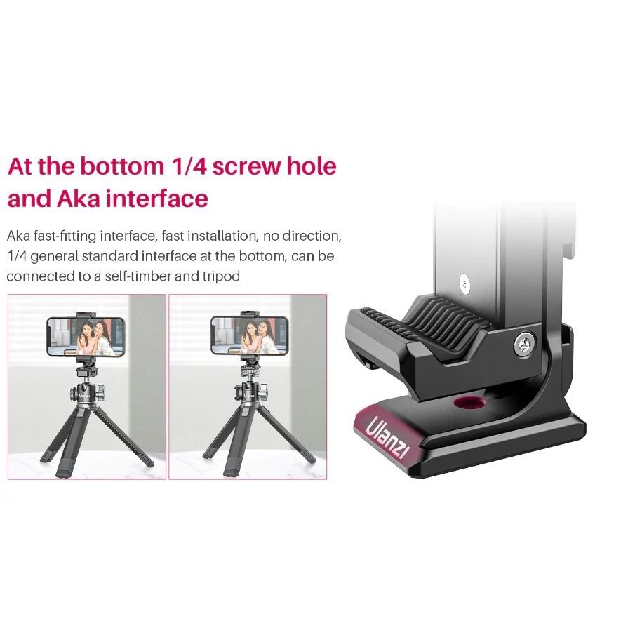 Ulanzi ST-27 Ironman IV Smartphone Clip Metal Phone Clip Tripod Mount ...