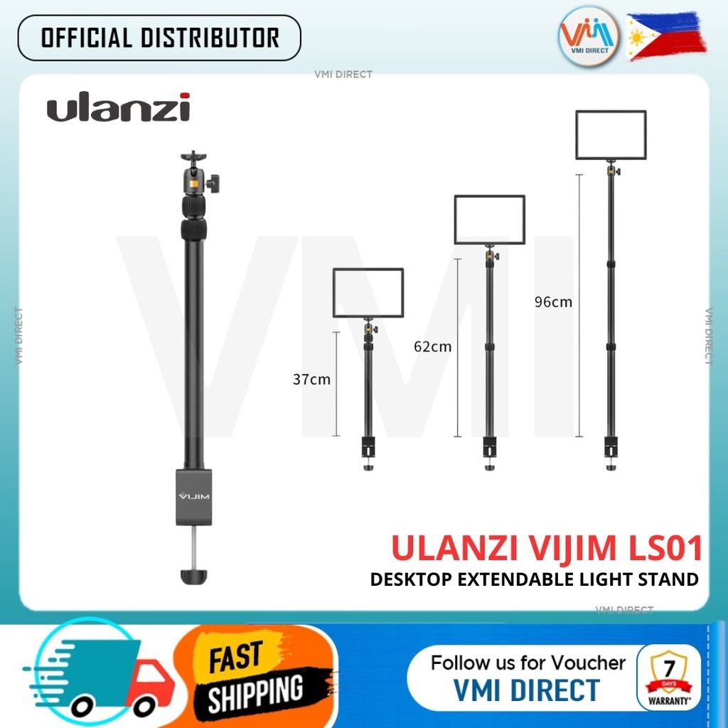 Ulanzi Vijim LS-01 Desktop Extendable Lamp Light Stand With Table Clamp ...