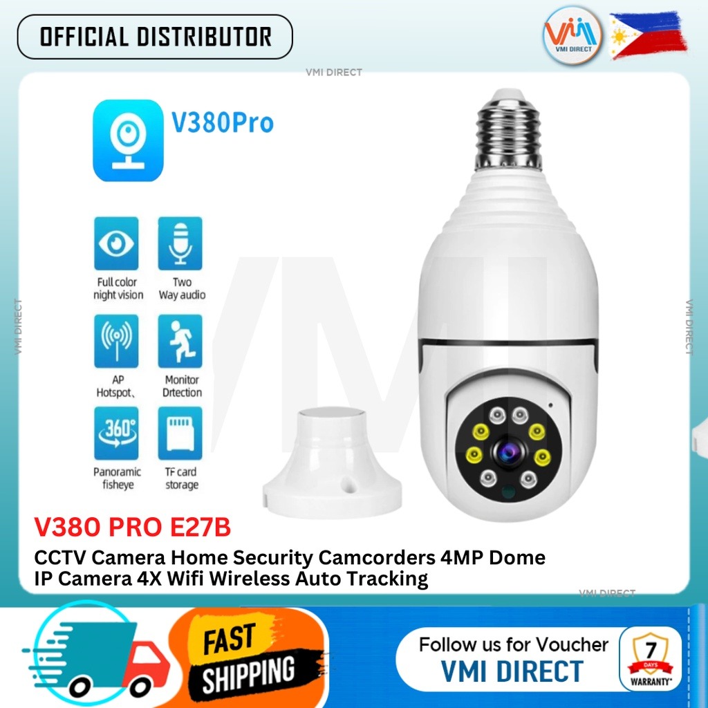 V380 PRO E27B CCTV Camera Home Security Camcorders 4MP Dome IP Camera ...