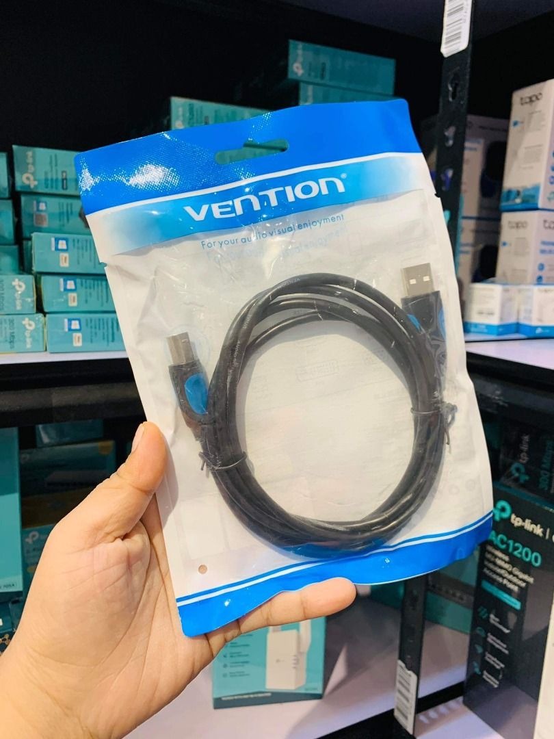 Vention 1.5M USB-A 2.0 Male to USB-B Male Printer Cable Black VAS-A16 ...