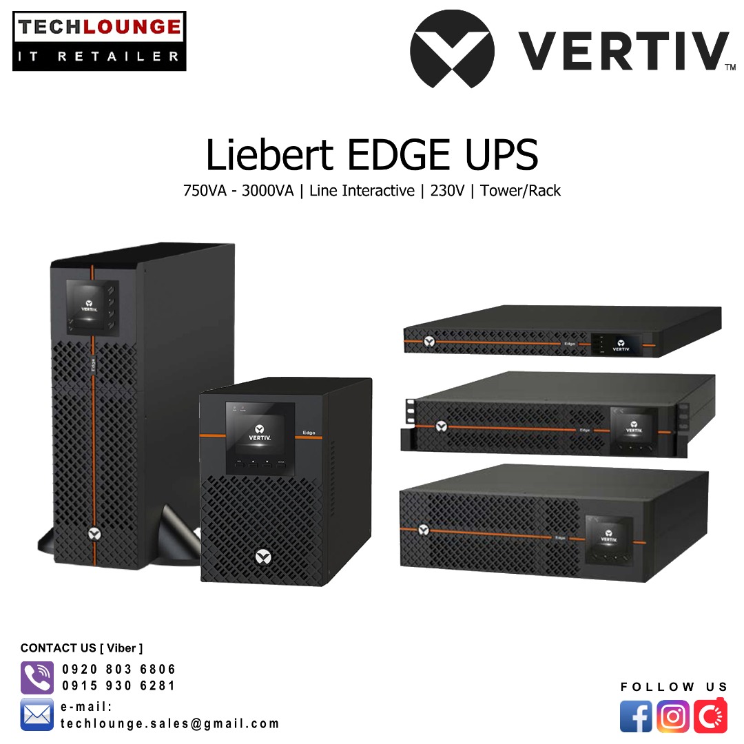 VERTIV Liebert EDGE Line Interactive UPS, 750VA-3000VA, 230V, Tower ...