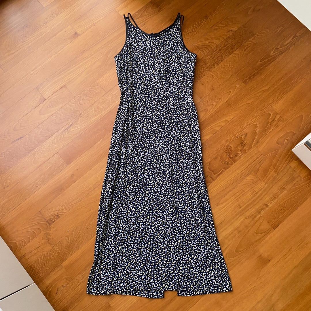 Vintage 1990s Novelty TV Static Print Double Strap Sun Dress, Women's ...
