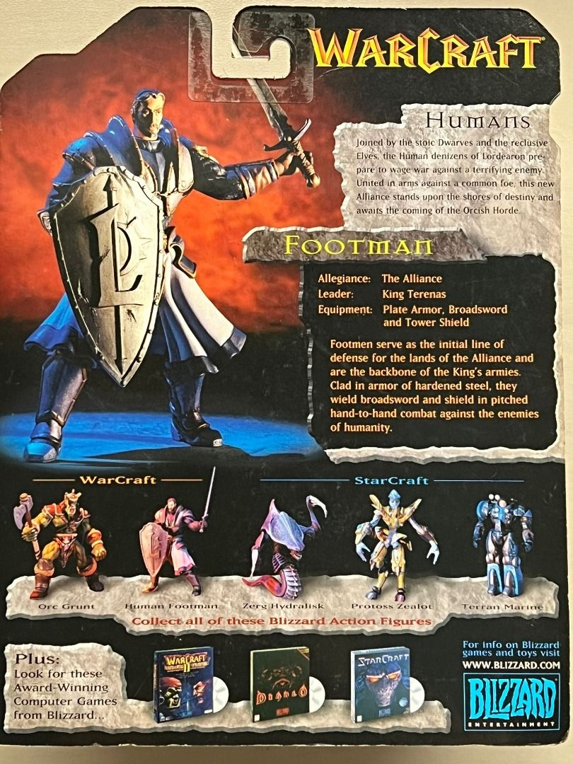 Warcraft Human Footman Action Figure Blizzard Entertainment 1998 ...