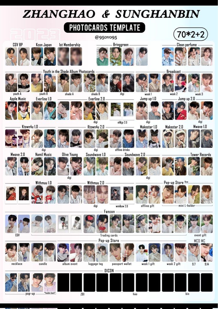 ZEROBASEONE ZB1 ZHANG HAO HANBIN POB PHOTOCARD PC, Hobbies & Toys, Collectibles & Memorabilia, K ...