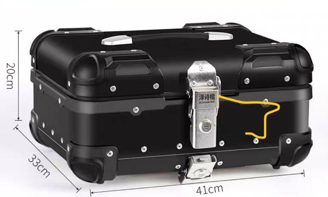 22l all black top box, Motorcycles, Motorcycle Accessories on Carousell