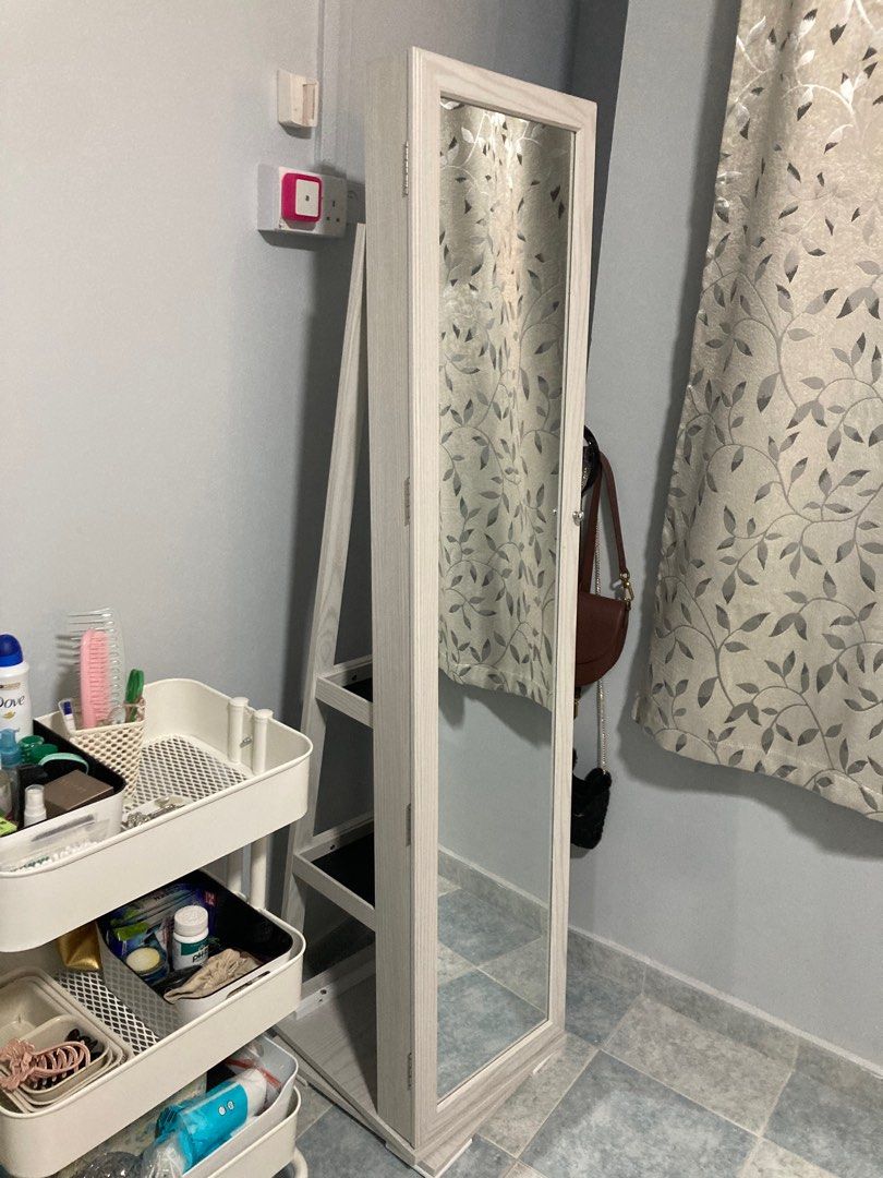 Rotating Standing Mirror with Storage, Furniture & Home Living ...