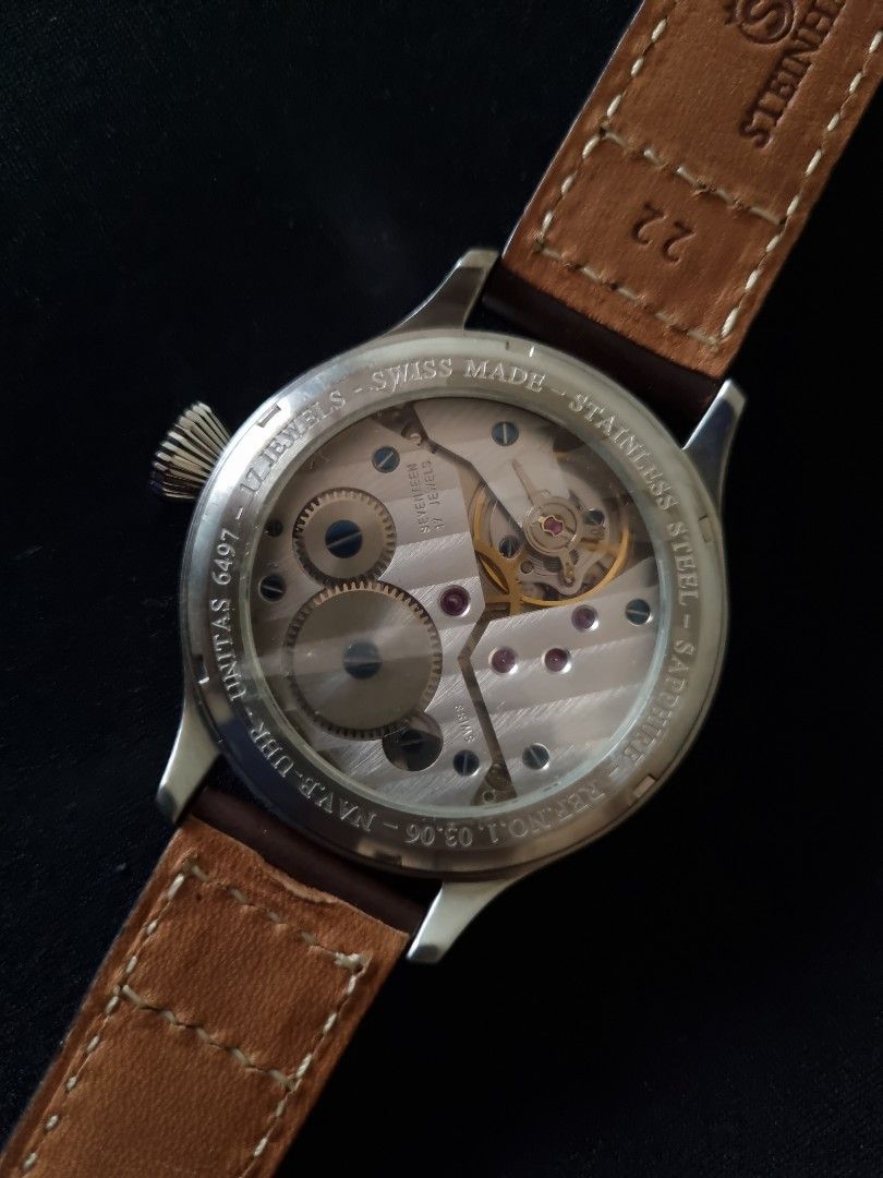 47mm Classic Pilot Watch Mechanical Swiss Movt Steinhart, Luxury ...