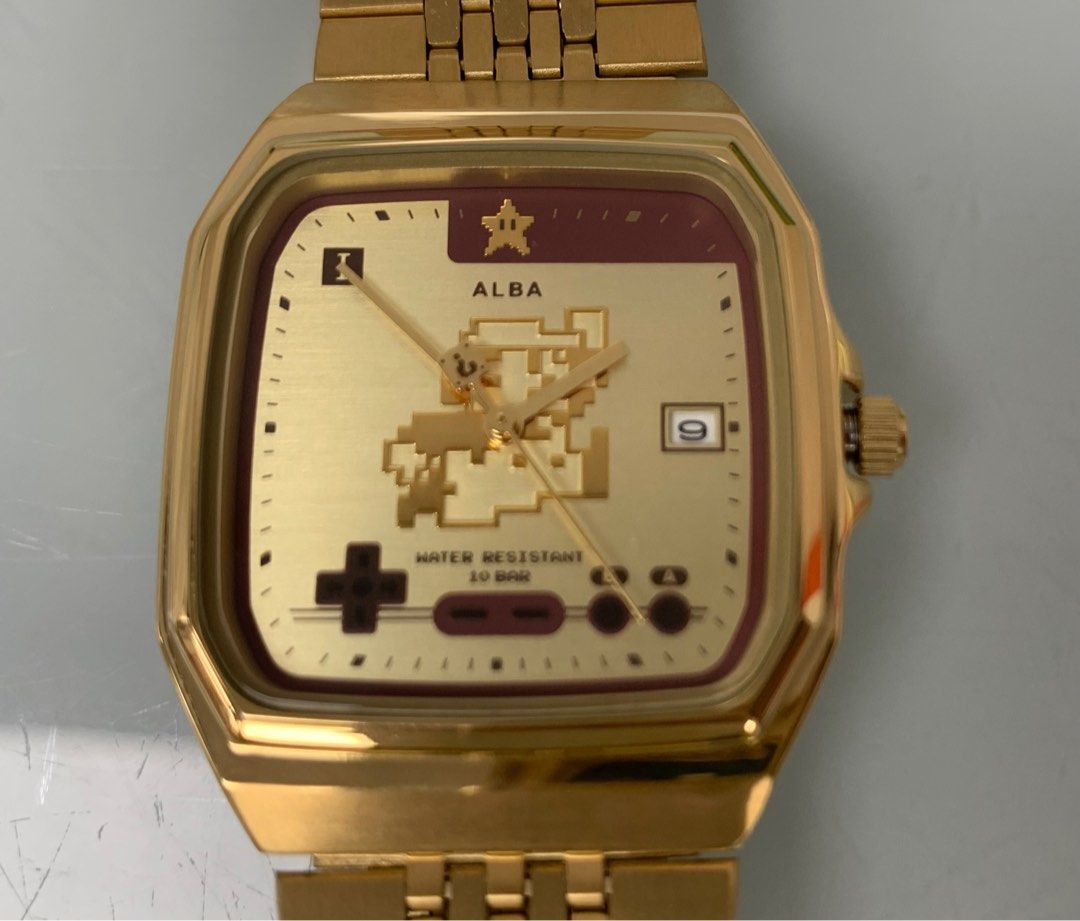 日本 Seiko Alba Mario 瑪利歐 當地 限定 限定手錶 金錶 任天堂 紅白機 正品 現貨 限量 超級馬力歐 超級瑪利 精工錶 出 ...