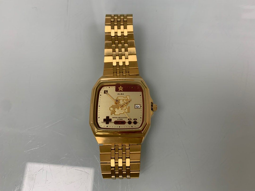 日本 Seiko Alba Mario 瑪利歐 當地 限定 限定手錶 金錶 任天堂 紅白機 正品 現貨 限量 超級馬力歐 超級瑪利 精工錶 出 ...